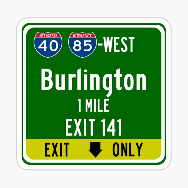 "Burlington Road Sign " Sticker for Sale by apar10 | Redbubble