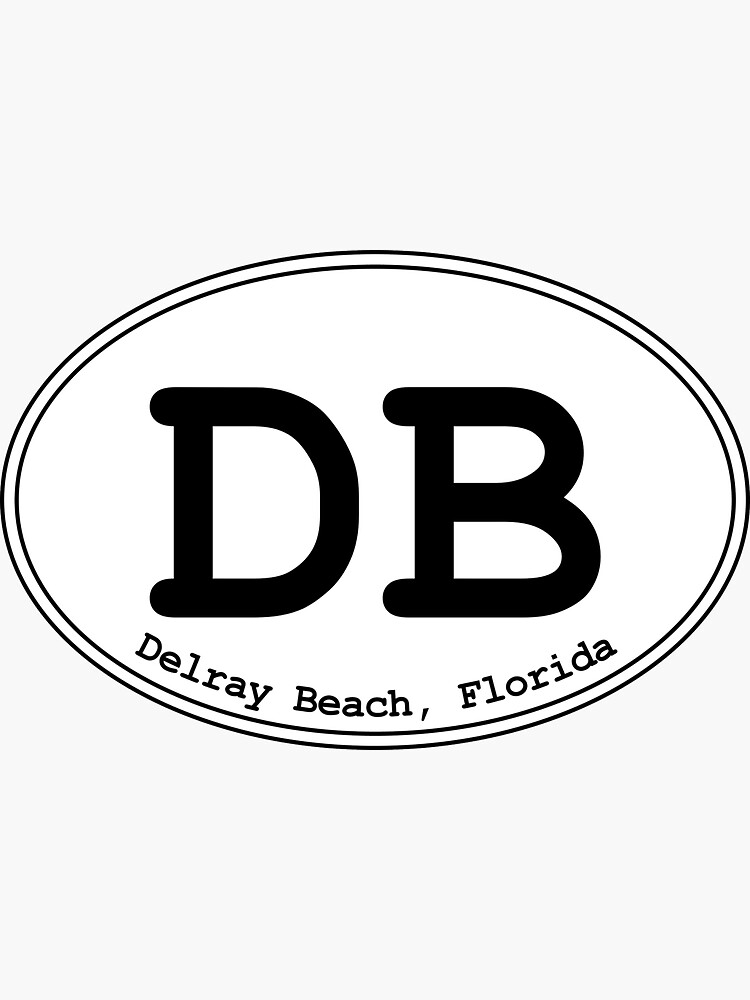 "DB - Delray Beach Florida Oval Design" Sticker for Sale by ...