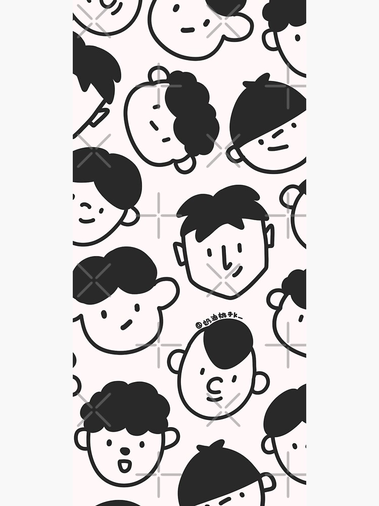 "men doodle" Sticker for Sale by pine-alliegator | Redbubble