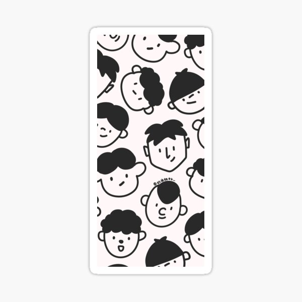 "men doodle" Sticker for Sale by pine-alliegator | Redbubble