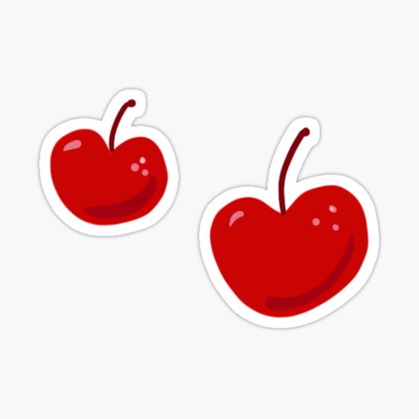 "Cherries Large" Sticker for Sale by violetlotusart | Redbubble
