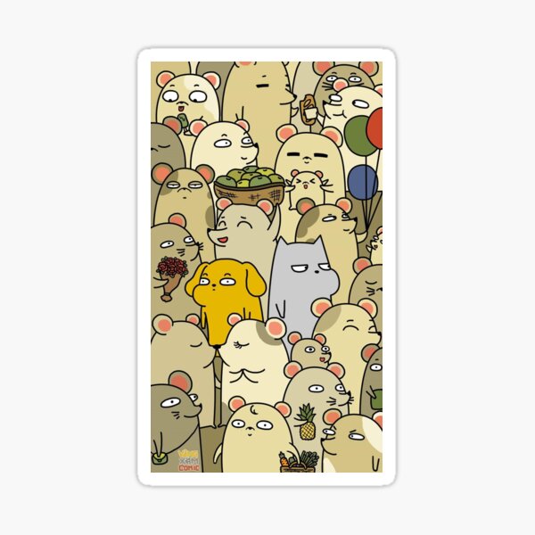 "cat dog mouse" Sticker for Sale by pine-alliegator | Redbubble