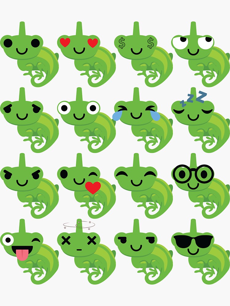 "Chameleon Emoji " Sticker for Sale by HippoEmo | Redbubble