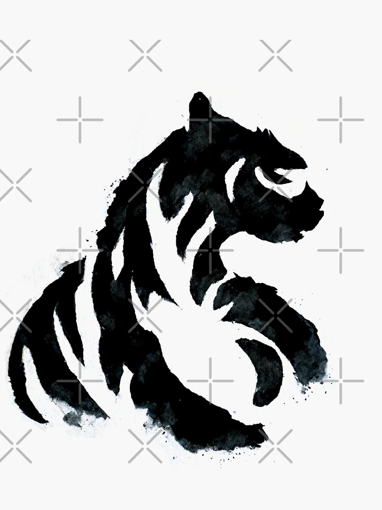 "Calligraphy Tiger Sumi-e Tiger Zen Art Bokuseki Ukiyo-e Tiger Zen ...
