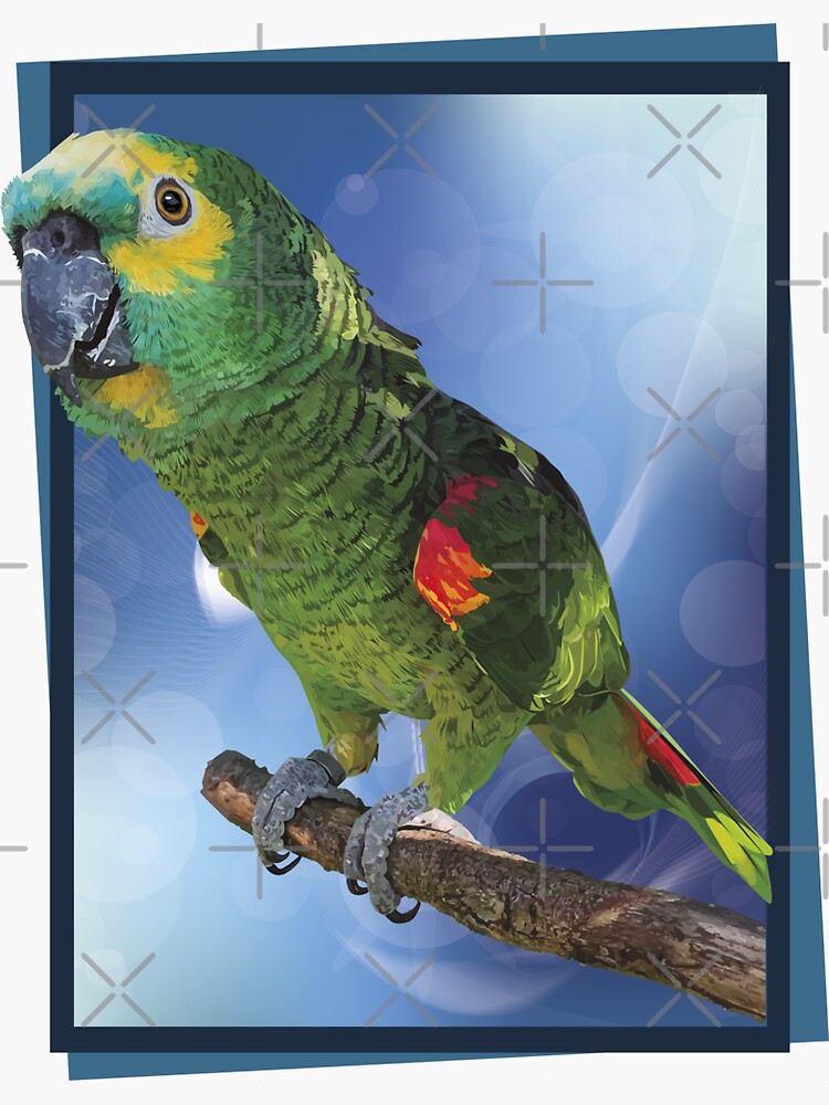 "The blue-fronted amazon" Sticker for Sale by obscurite | Redbubble