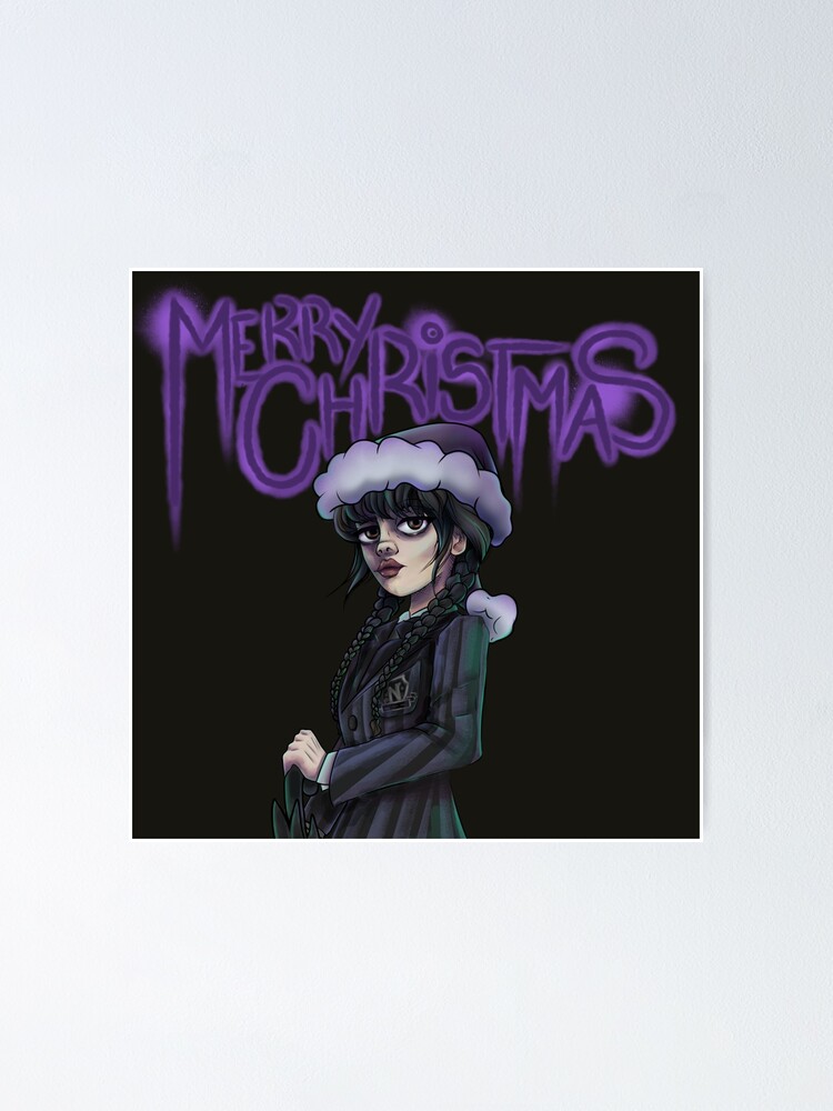 "Merry Christmas Wednesday Addams Netflix 2022 Design" Poster for Sale ...