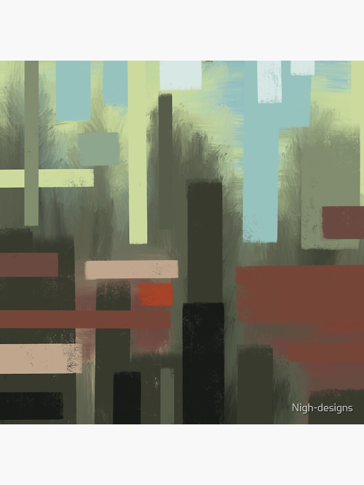 "Abstract blocky landscape" Sticker for Sale by Nigh-designs | Redbubble