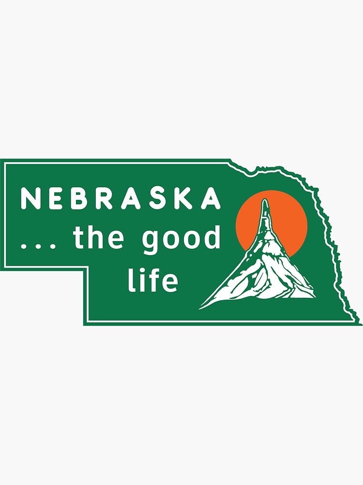 "Nebraska - The Good Life (With green background)" Sticker for Sale by ...