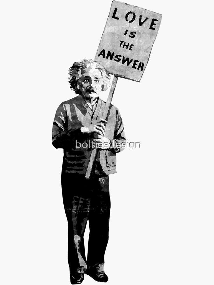 "Love is the answer " Sticker for Sale by boltjesdesign | Redbubble
