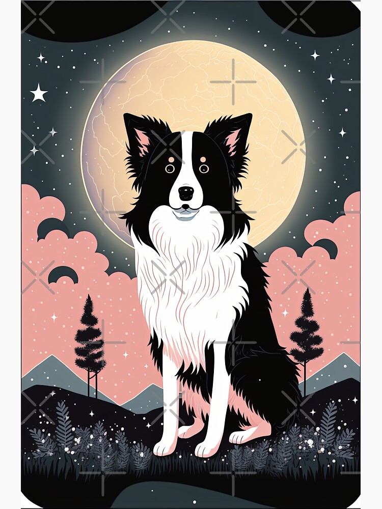 "Pups in Space - Border Collie" Sticker for Sale by RandSteele | Redbubble