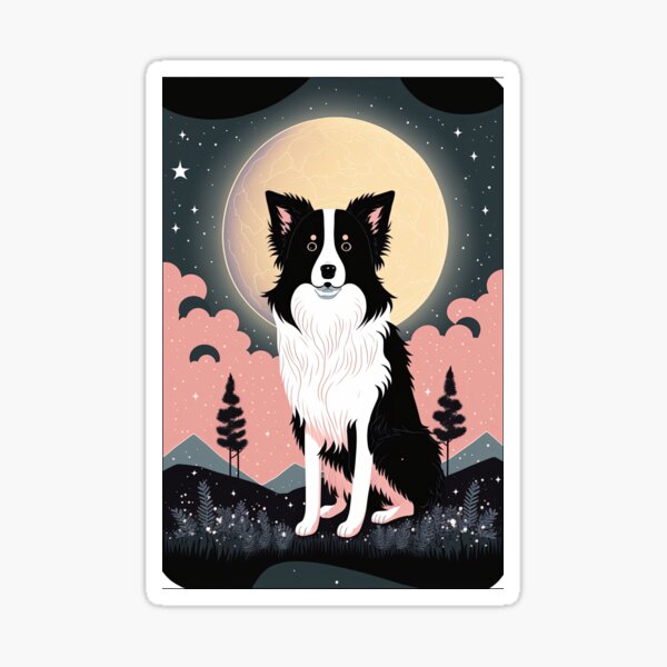 "Pups in Space - Border Collie" Sticker for Sale by RandSteele | Redbubble