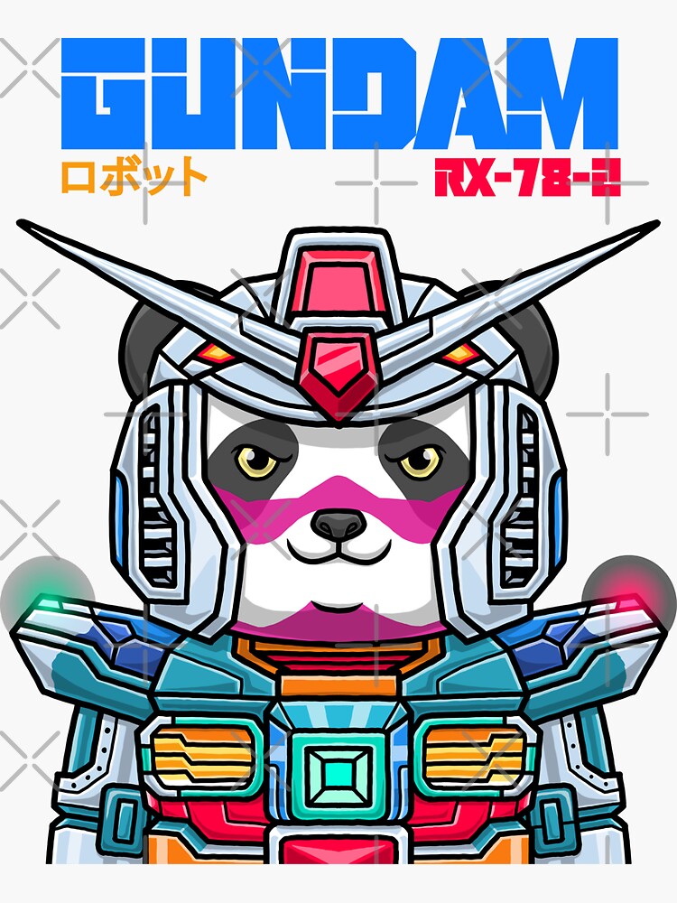 "THE PANDA GUNDAM" Sticker for Sale by Yibinhart | Redbubble