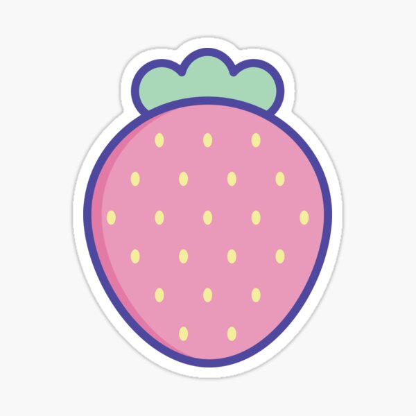 "Cute Pink Strawberry" Sticker for Sale by MeggieNic | Redbubble