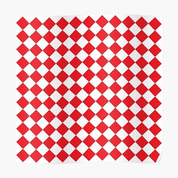 "Red White Wisconsin Checkerboard" Poster for Sale by MasterMuseum ...