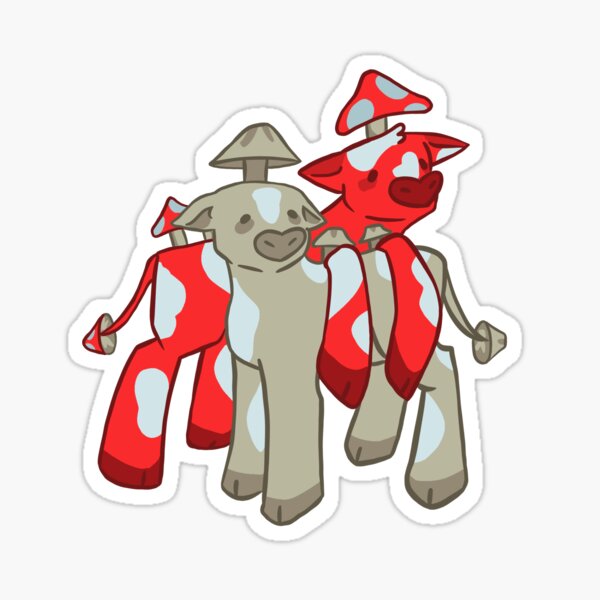 "minecraft mushroom cows" Sticker for Sale by aokayah | Redbubble