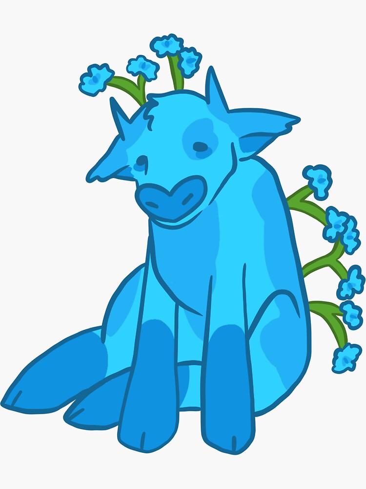 "minecraft blue orchid moobloom cow" Sticker for Sale by aokayah ...