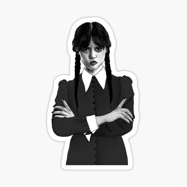 "Wednesday Addams drawing sticker design" Sticker for Sale by ...