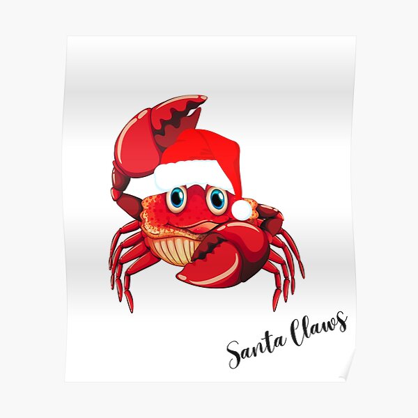 "Santa Claws Crab" Poster for Sale by Inspirely | Redbubble