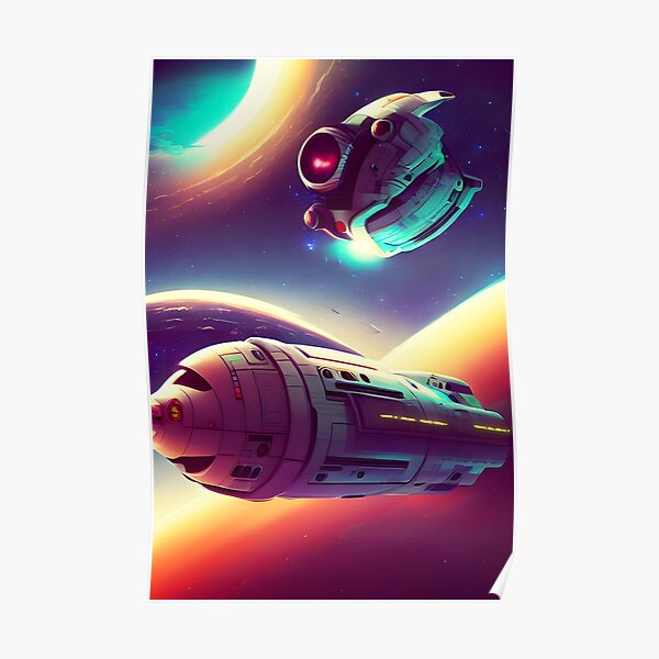 "Space Ship Docking - Futuristic Graphic Art" Poster for Sale by ...