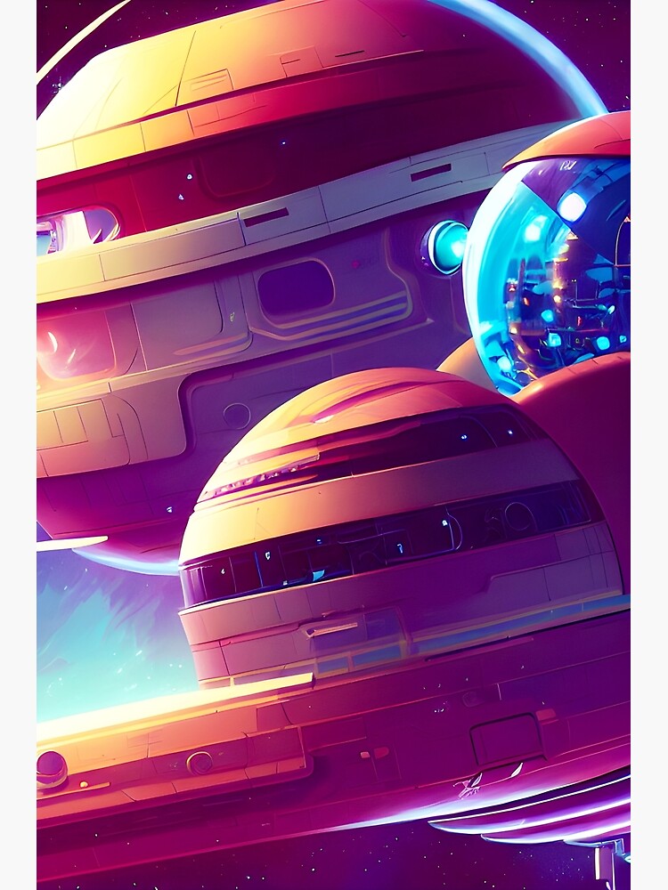 "Outer Space Concert Hall From Afar - Futuristic Graphic Art" Poster ...
