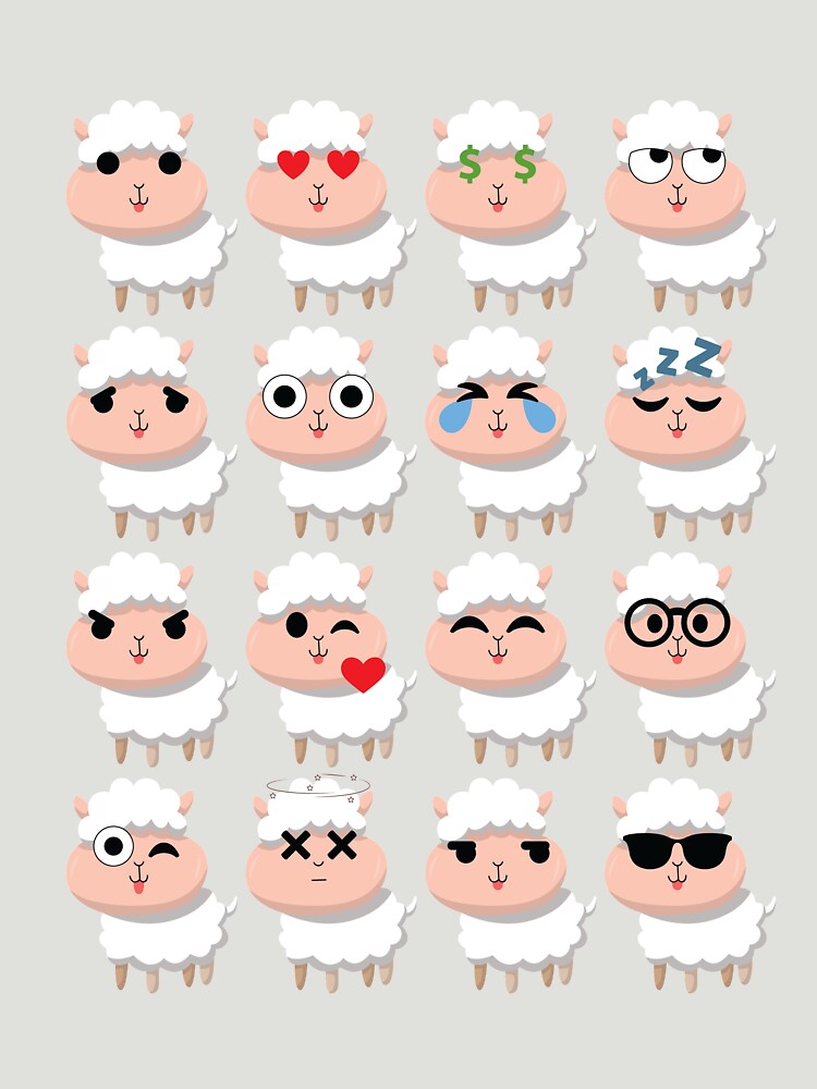 "Sheep Emoji " T-shirt for Sale by HippoEmo | Redbubble | sheep t ...