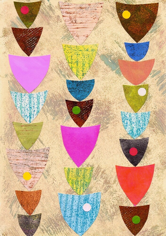 "cream repeat pattern collage mid century" by bearoberts | Redbubble