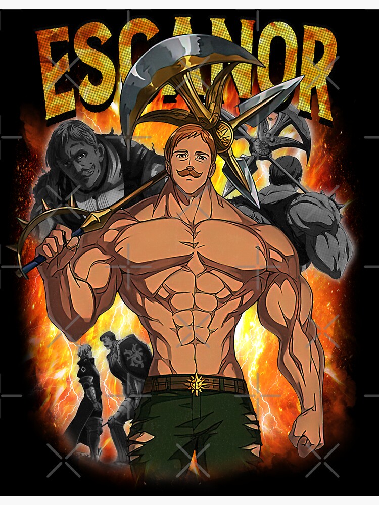 "Escanor Seven Deadly Sins Vintage Bootleg Design" Sticker for Sale by ...