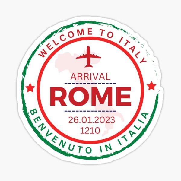 "Rome Italy Passport Stamp Travel" Sticker for Sale by Pradnya Mane ...