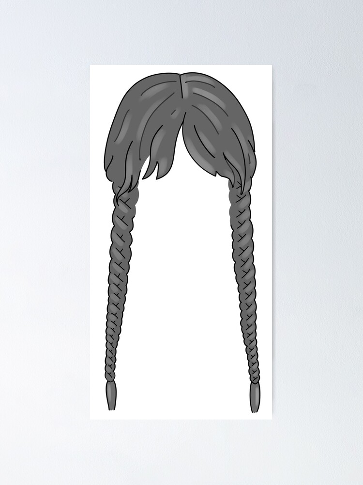 "Black Plaited Wednesday Hair" Poster for Sale by Cassapillar | Redbubble