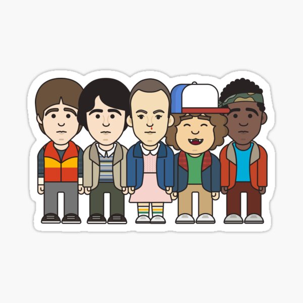 "Stranger Things Cast" Sticker for Sale by nelvaandrea | Redbubble