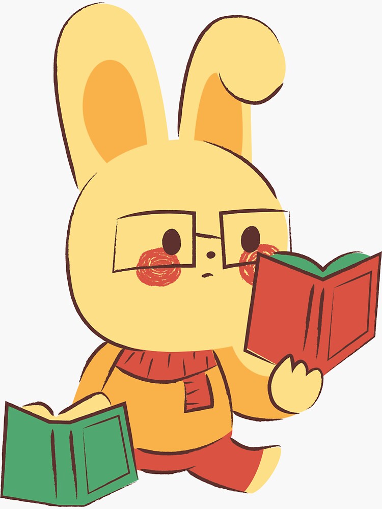 "Nerdy bunny " Sticker for Sale by goldenlolly1 | Redbubble