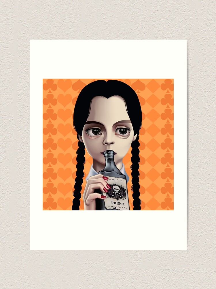 Wednesday Addams Drink Art Print For Sale By Bmartdesign Redbubble