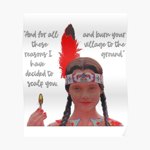 "Wednesday Addams Family Values Native American Embroidered" Poster for ...