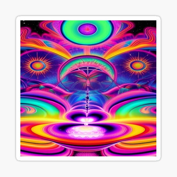 "Colorado magic mushrooms Psychedelic Circus digital art" Sticker for ...