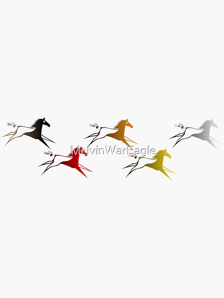 "Four direction War Horse" Sticker for Sale by MelvinWarEagle | Redbubble