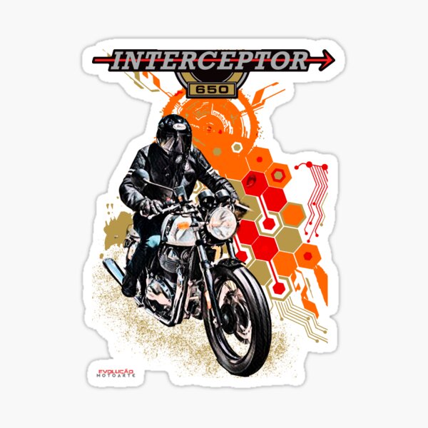 "Royal Interceptor 650" Sticker for Sale by Evomotoarte | Redbubble