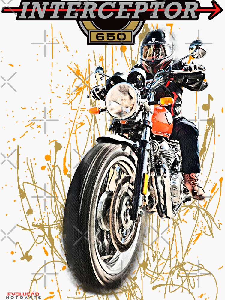 "Interceptor Royal 650 Vintage Rider" Sticker for Sale by Evomotoarte | Redbubble