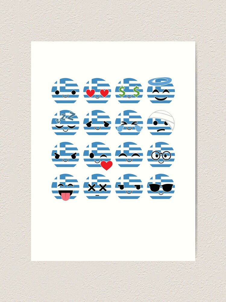 "Greece Emoji " Art Print by HippoEmo | Redbubble