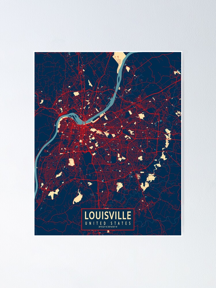"Louisville City Map of Kentucky, USA - Hope" Poster for Sale by deMAP ...