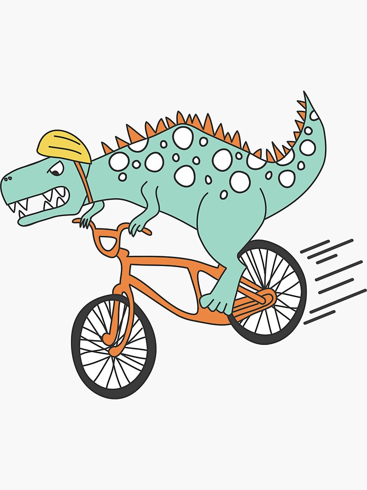 "T Rex Riding A Bike Cool Sport" Sticker for Sale by DANIELXY | Redbubble