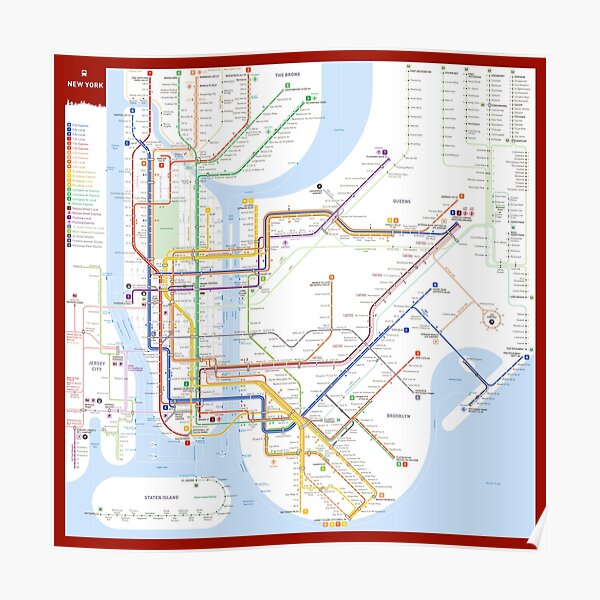 "" USA: 2020/today New York - rail network map ..." Poster for Sale by ...
