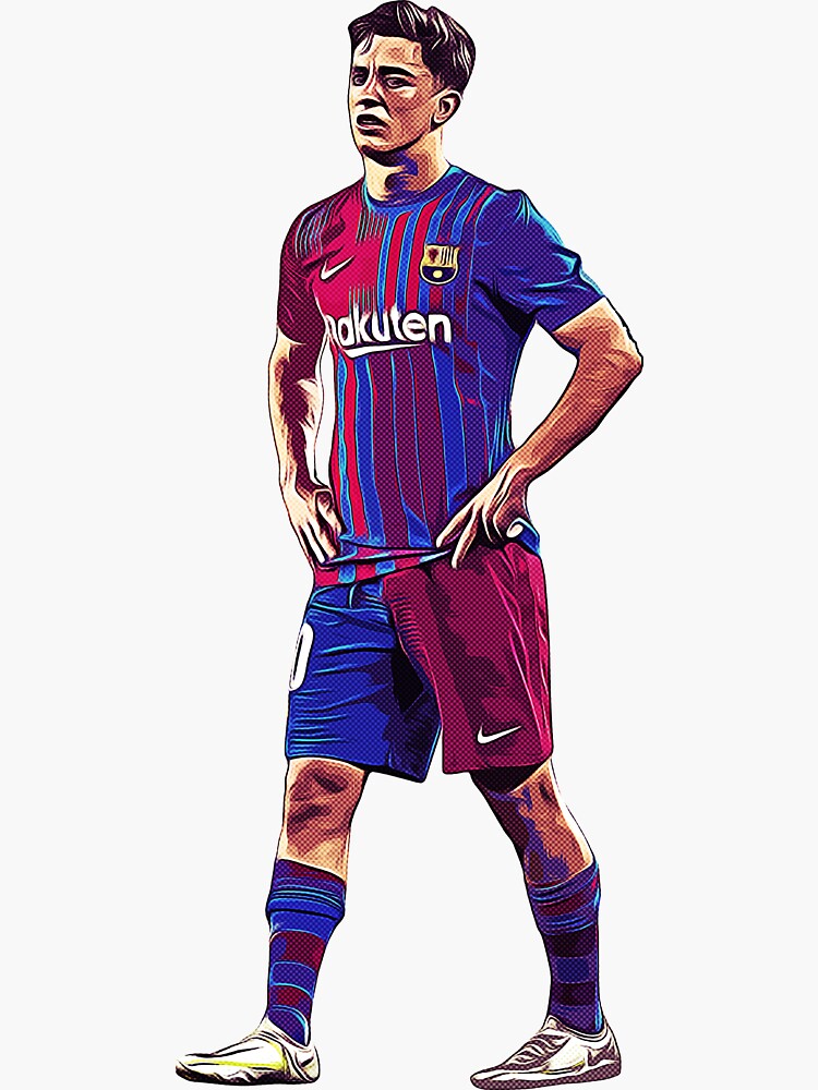 "Pablo Gavi illustration" Sticker for Sale by AgamTroeger | Redbubble