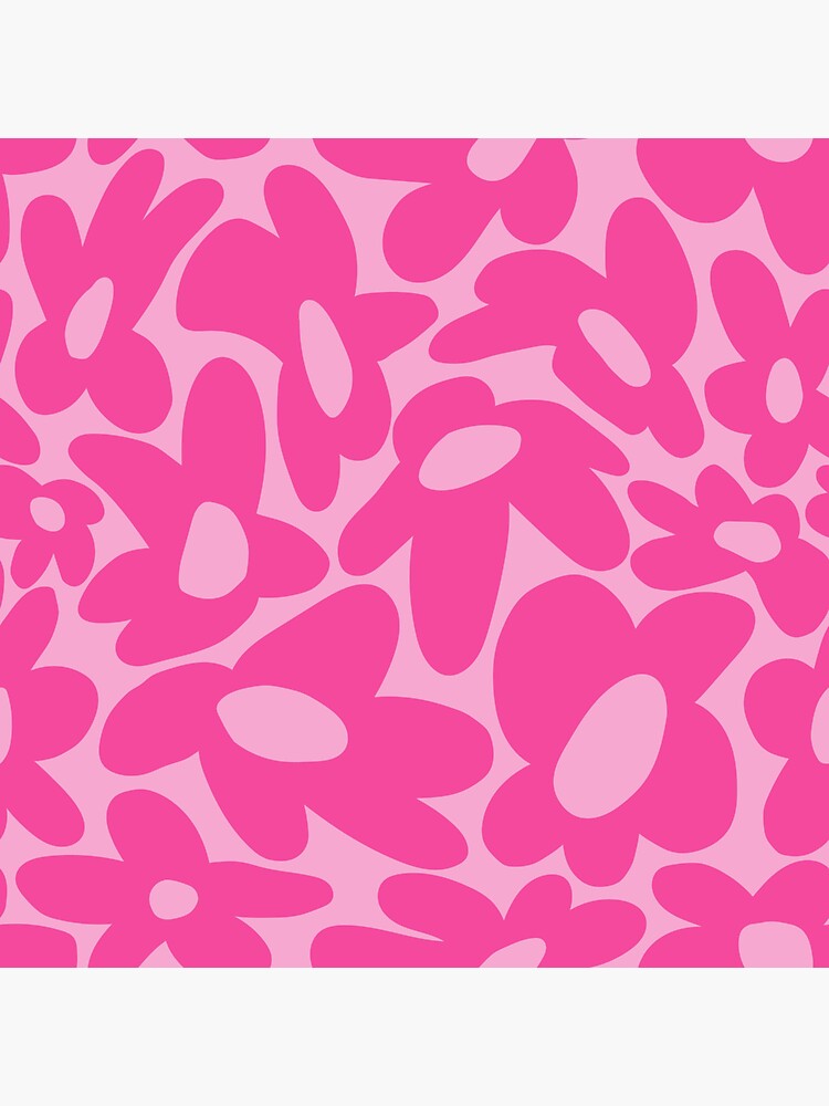 "Hot pink flowers swirl groovy pattern" Sticker for Sale by ...