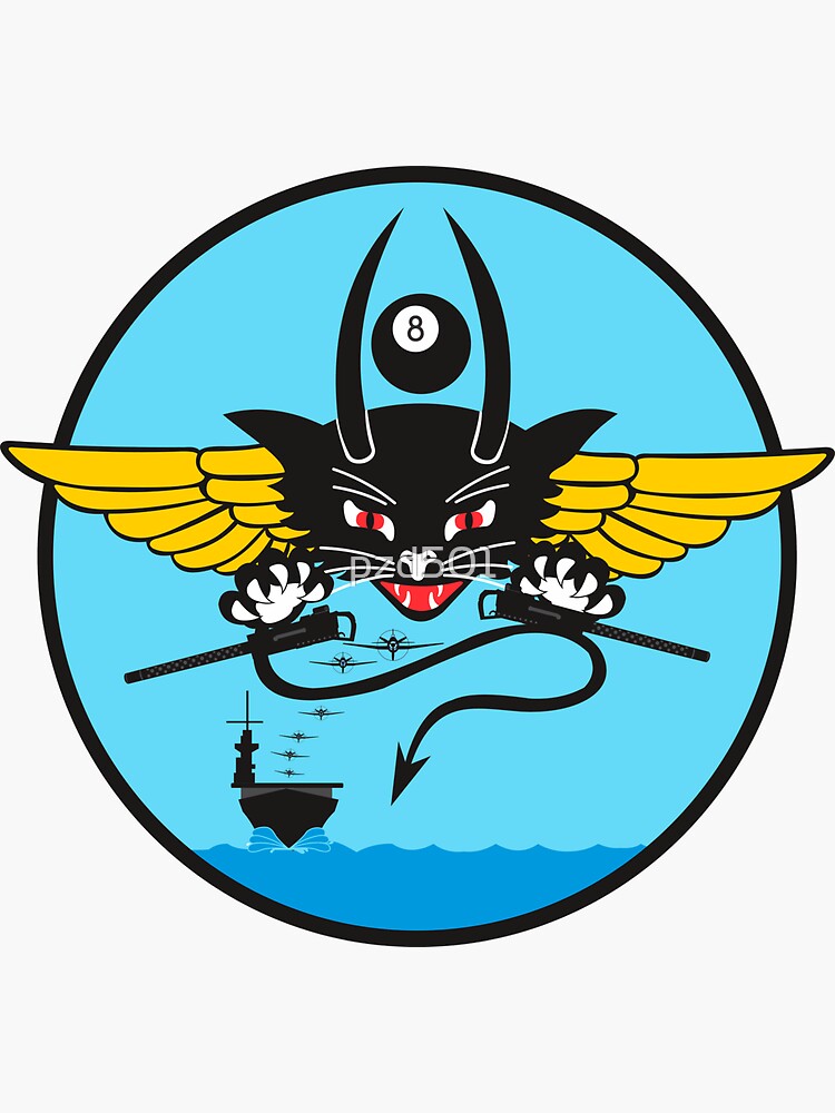 "USN VF-8 Fighter Squadron - Clean Style" Sticker for Sale by pzd501 ...