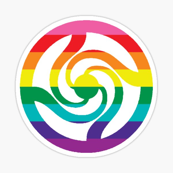 "jjk button - eight stripe rainbow pride flag" Sticker for Sale by ...