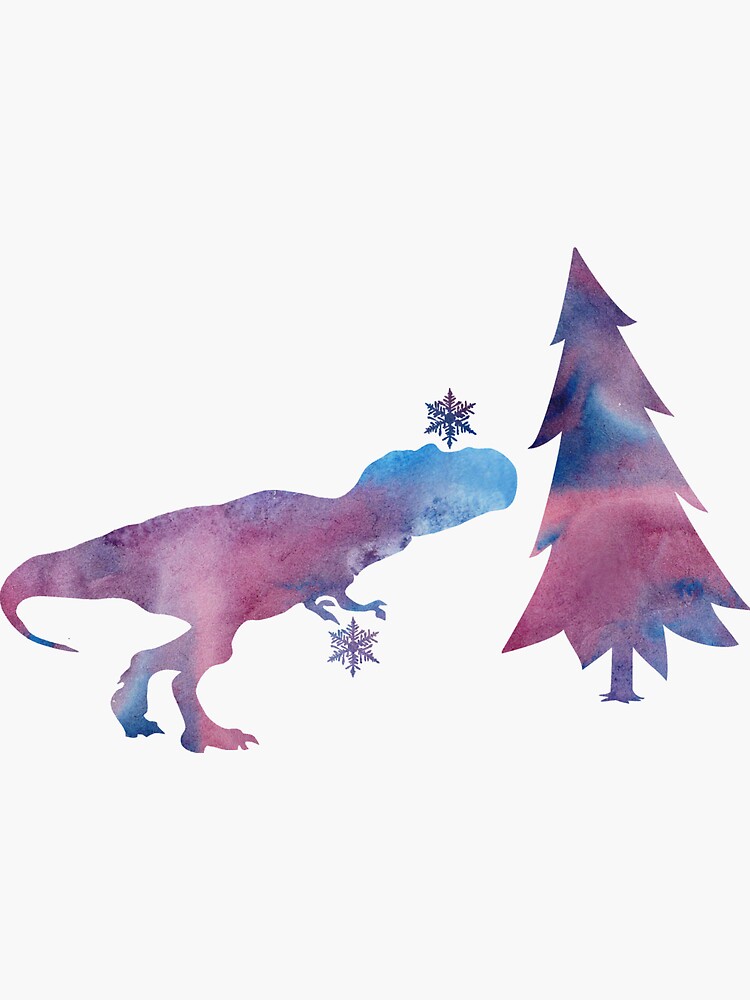 "T-Rex Tyrannosaurus Dinosaur Winter Snowflakes" Sticker for Sale by ...