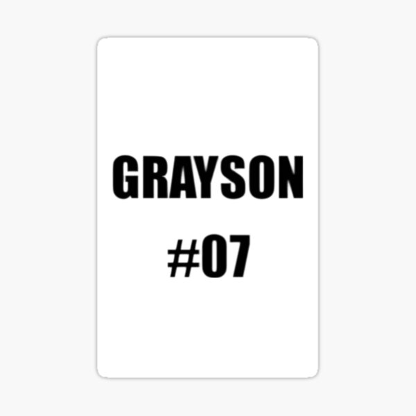"'Grayson #07' Design" Sticker for Sale by PiperKennedy7 | Redbubble
