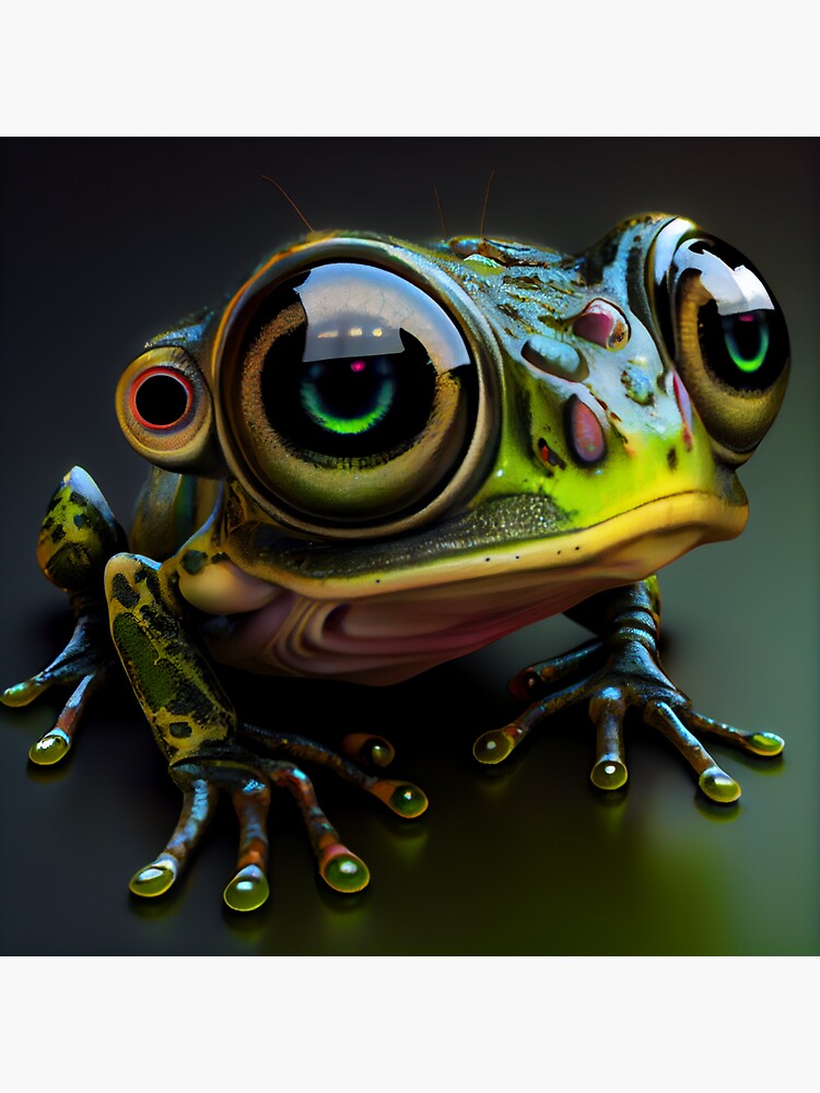 "the colorful big eyes frog" Sticker for Sale by cybercollection ...
