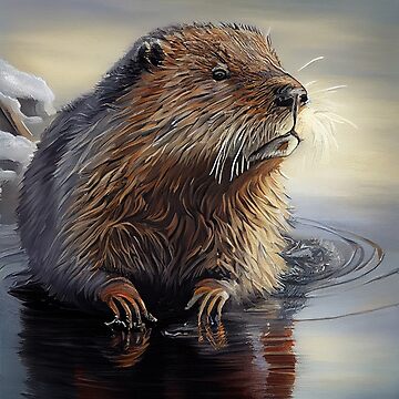 "Arctic Muskrat - Oil Paint" Sticker for Sale by ABArtByAlexST | Redbubble
