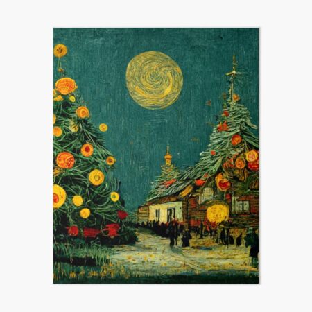 "Van Gogh Christmas Painting Starry Night Remake" Art Board Print for ...